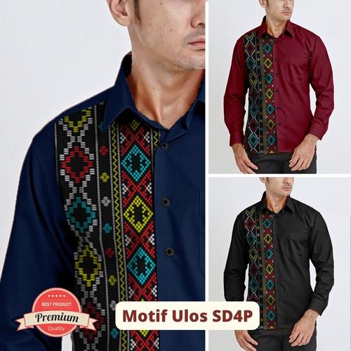 Jual Batik Lengan Panjang Motif Ulos Batak | Kemeja Pria Premium SD4P ...