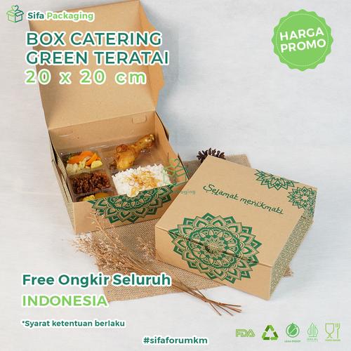 Jual Dus Nasi 20X20 Kraft Bahan 310 GSM Motif Teratai Kotak Nasi ...