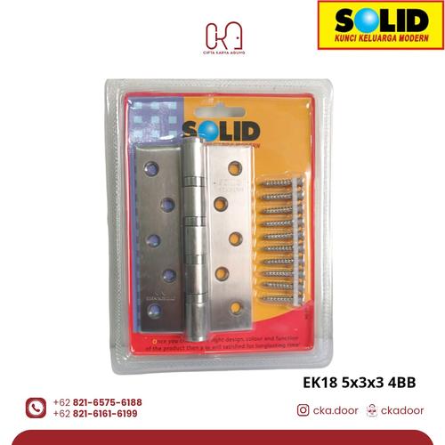 Jual Engsel Pintu Merek SOLID EK18 5X3X3 4BB US32D | Stainless Steel ...