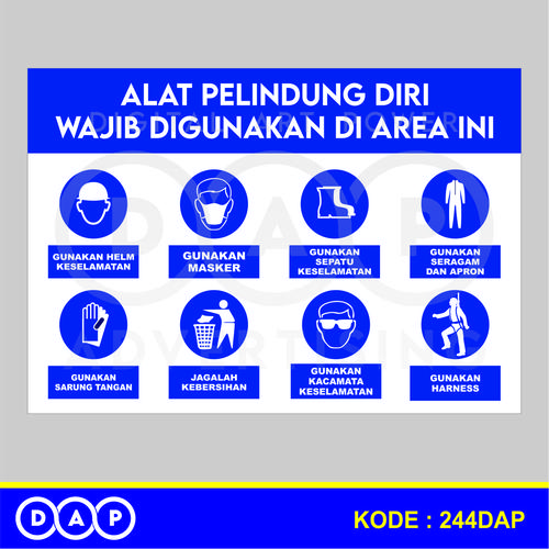 Jual 244 - STIKER KAWASAN WAJIB APD - 50 X 35 CM - VYNIL - TERBAIK ...