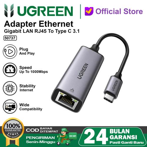 Jual UGREEN Lan Adapter USB Type C To RJ45 Gigabit Ethernet Up To ...