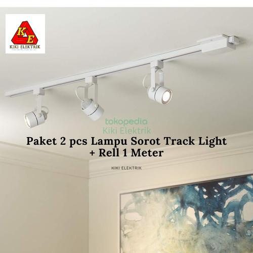 Jual PAKET 2 pcs Lampu Sorot Track Light 7W Body PUTIH + REL 1 Meter ...