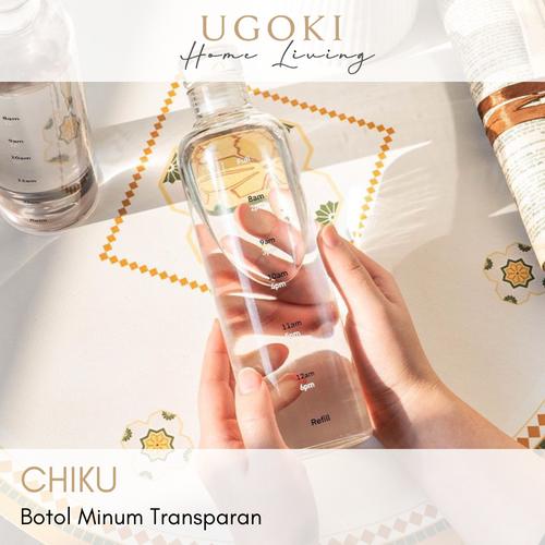 Promo UGOKI Botol Kaca Transparan Minimalis Water Bottle Air Minum ...