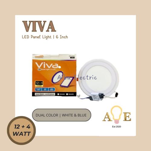 Jual Lampu Downlight Panel LED 2 Warna Putih Biru 12 + 4 Watt Bulat ...
