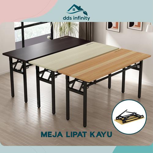 Promo Meja Lipat Meja Kayu Meja Motif Kayu Meja Pelatihan Serbaguna - Coklat 120x40 - Kab ...