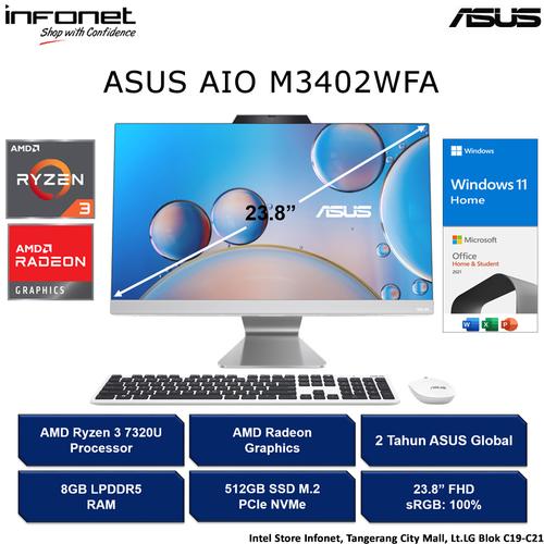 Jual ASUS AIO PC M3402WFAK Ryzen 3 7320U 8GB 512GB SSD 23.8" FHD W11 ...