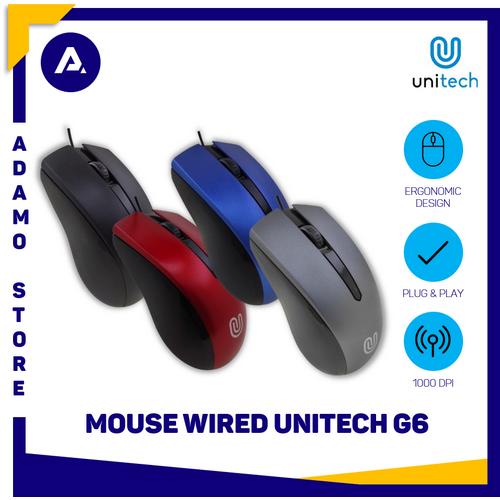 Jual Mouse Unitech G6 Optical USB Wired Mouse Kabel 1000DPI - Abu-abu ...