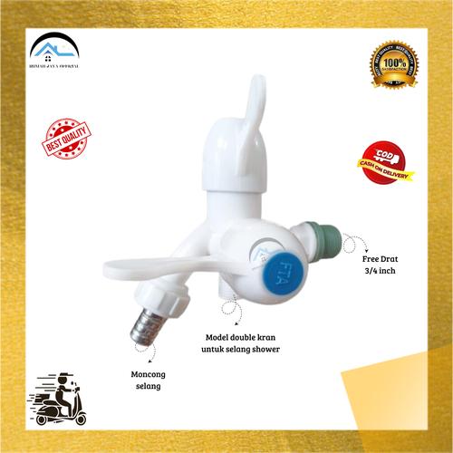 Jual Kran Cabang Engkol PVC Shower FTA Keran Air Double Plastik Two way - Biru - Kota Surabaya ...