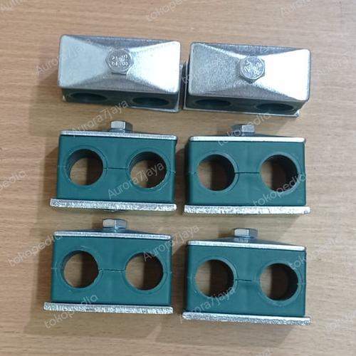 Jual KLEM PIPA TUBING LOBANG DOBEL / TUBE CLAMP HYDRAULIC /KLEM PIPA ...