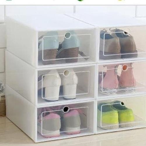Jual Kotak Box Lipat Susun Tempat Simpan Sandal Sepatu Anti Debu ...