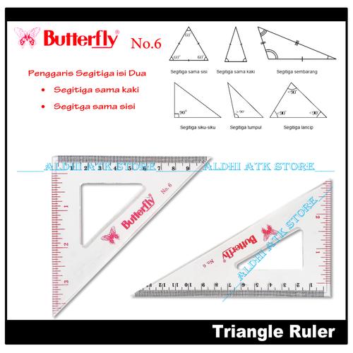 Jual Penggaris Segitiga Butterfly Isi dua (segitiga Sama Sisi & Siku ...