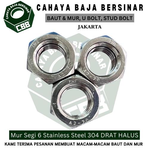 Jual Mur Segi 6 Stainless Steel 304 M16 x 1.50 DRAT HALUS (Hex Nut) - Jakarta Barat - Cahaya ...