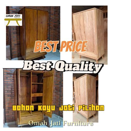 Jual Almari Retro 2 Pintu Laci Bawah Bahan Kayu Jati Pilihan Mewah ...