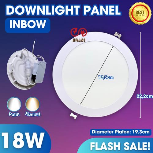 Jual Lampu Downlight LED Panel Inbow 18 Watt Tipis Bulat / Kotak ...