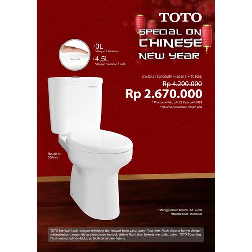 Jual TOTO CW 421 J W/F DUAL FLUSH+TANGKI SW 420 JP /420 8 SENSOR ...