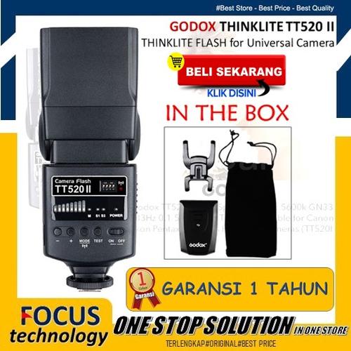 Jual Godox TT520 II Camera Flash Speedlite FREE Wireless Trigger - Kota ...