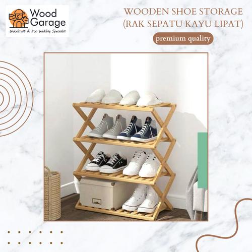 Jual Wooden Shoe Storage / Rak Sepatu Lipat Kayu Minimalis - Kab ...