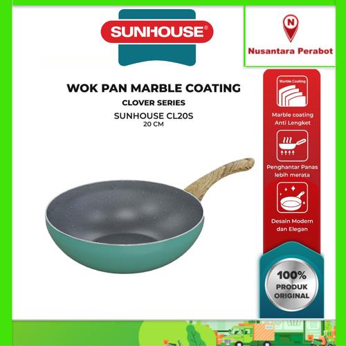 Jual SUNHOUSE Fry Wok Clover Series Marble 20 cm, 22 cm, 24 cm, 26 cm ...