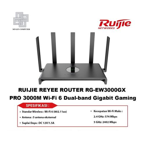 Jual Ruijie RG-EW3000GX PRO 3000M Wi-Fi 6 Dual-band Gigabit Gaming ...