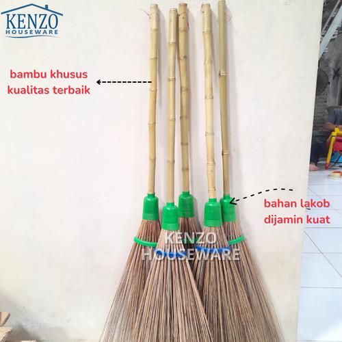 Jual Sapu Lidi Halaman Tebal Sapu Taman Rumput Gagang Bambu Panjang ...