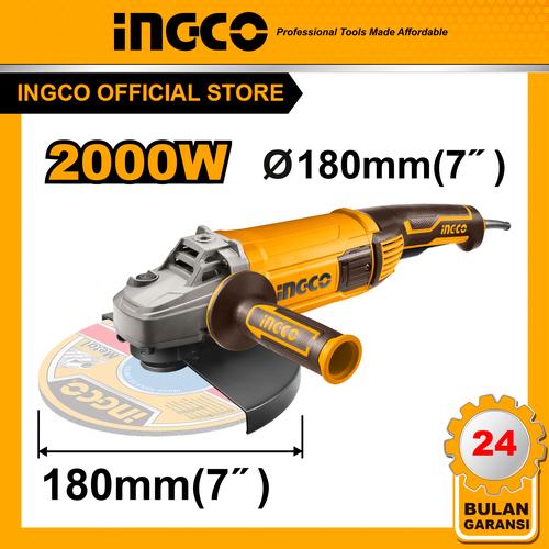 Promo Angle Grinder (7"/180mm) INGCO AG200018 - Mesin Gerinda Tangan 7 ...