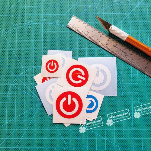 Jual Cutting sticker On off button Model Bulat Stiker tombol on off ...
