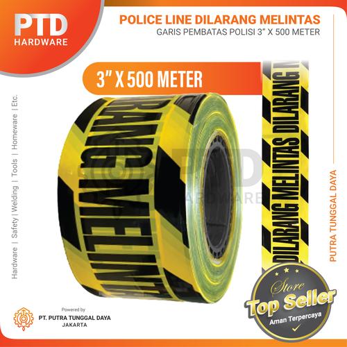Jual Garis Polisi Dilarang Melintas Police Line Kuning Hitam 3 inch x ...