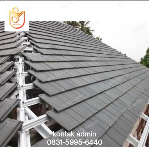 Jual genteng flat beton minimalis/warna abu natural hitam merahanti ...
