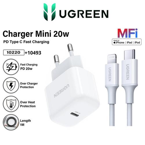 Jual UGREEN Charger iPhone 20w Mini Type C to Lightning MFi Fast ...