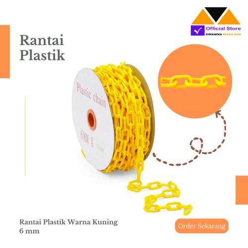 Jual Plastic Chain Rantai Plastik Warna Kuning 6mm Harga Per Meter ...