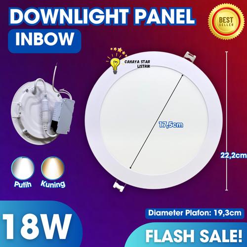 Jual Lampu Downlight LED Panel Inbow 18 Watt 18W Bulat Tipis Bulat ...