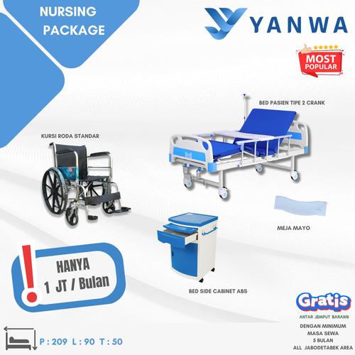 Jual SEWAAN RANJANG RUMAH SAKIT TIPE 2 CRANK, KURSI RODA DAN BEDSIDE ...