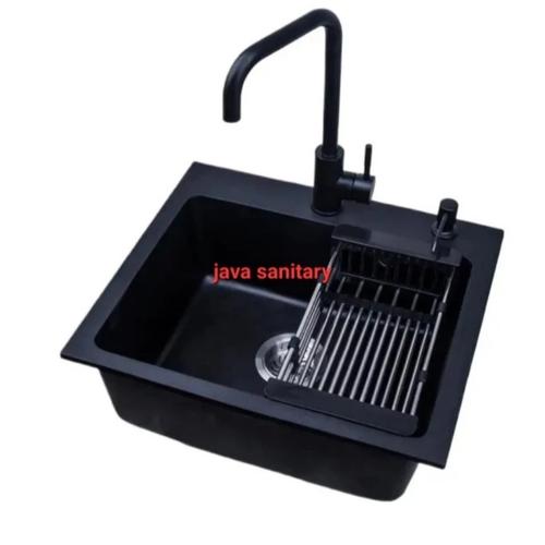 Jual Kitchen Sink Hitam 6045 Hitam LUNAR/Bak Cuci Piring Black 1 Lubang ...