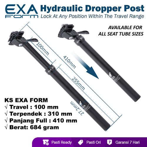 Promo KS Exa Form SPEED UP Dropper Seatpost 27,2 Tuas Hidrolik Reducer ...