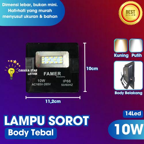Jual EMICO LAMPU SOROT LED 10 W FLOODLIGHT OUTDOOR TEMBAK LAPANGAN ...