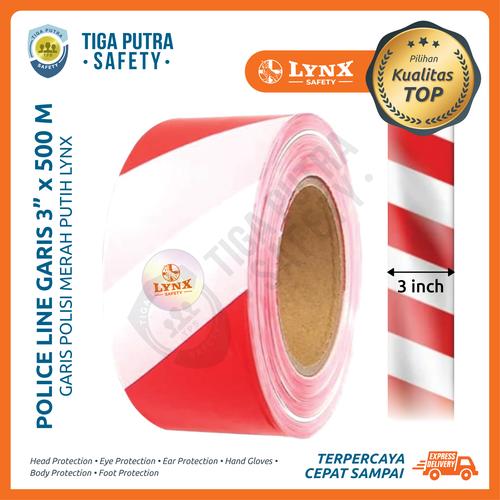 Jual Police Line 3 inch x 500 M / Garis Polisi Lynx Safety Merah Putih ...