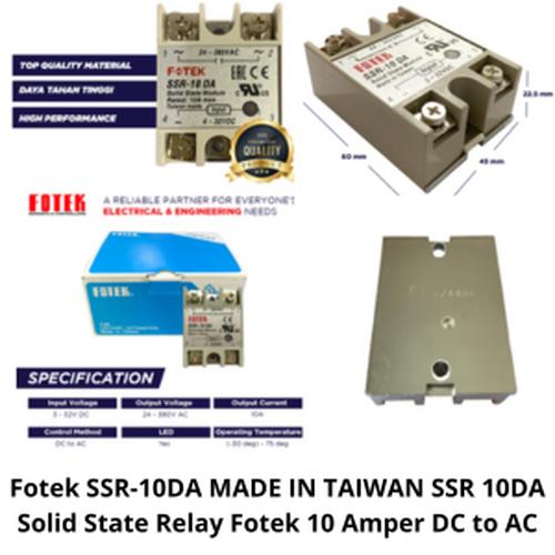 Jual Fotek SSR-10DA MADE IN TAIWAN SSR 10DA Solid State Relay Fotek 10 Ampe - Made in taiwan ...