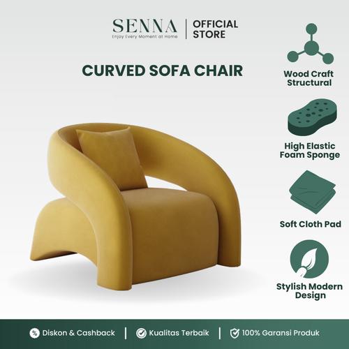 Jual Sofa Ruang Tamu Modern Kursi Melengkung Chair Curved - Orange ...