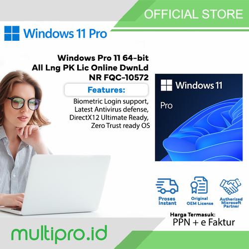 Promo Microsoft Windows Pro 11 64-bit All Lng PK Lic Online DwnLd NR FQC-105 Cicil 0% 3x ...