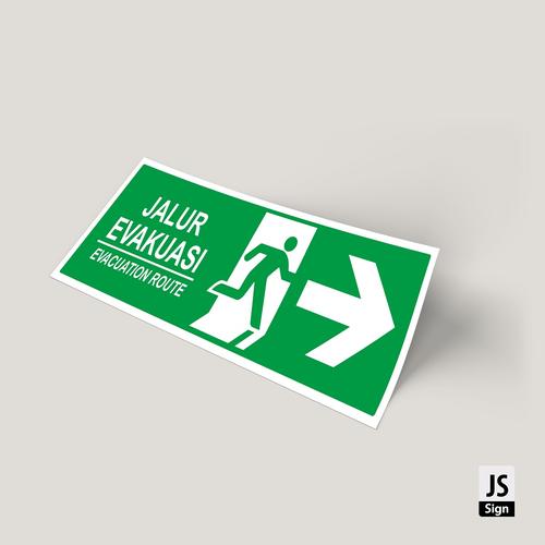 Jual STICKER K3 SAFETY SIGN JALUR EVAKUASI ARAH KANAN - Kota Malang ...