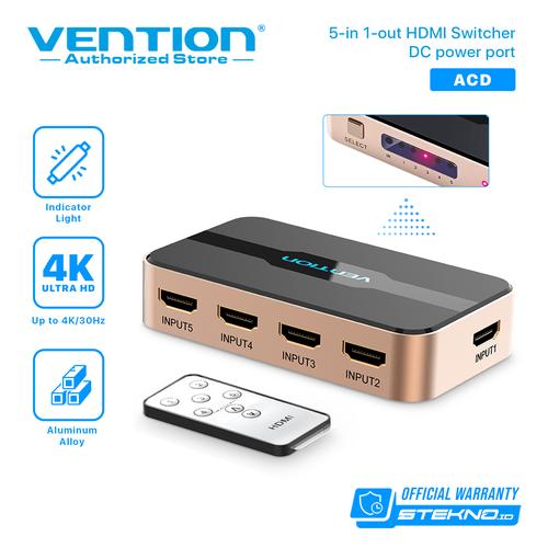 Promo Vention [ACDG0] HDMI Switcher (5 in 1 out) 4K 3D FullHD High ...