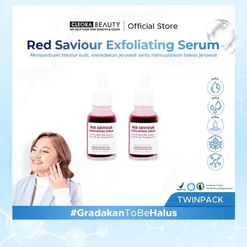 Jual Cleora Twinpack Red Saviour Exfoliating Serum Eksfoliasi Wajah ...
