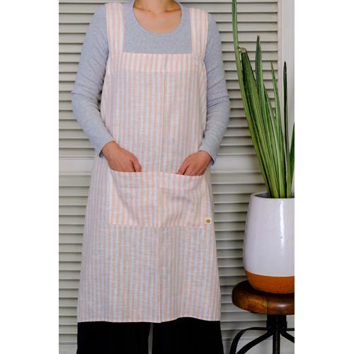 Jual Apron/Celemek - Linen Stripes Pink Putih - Jakarta Barat ...