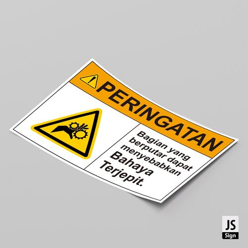 Jual STICKER K3 SAFETYSIGN BAHAYA MESIN BERPUTAR - XS(20x15cm) - Kab ...
