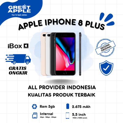 Jual IPHONE 8 + PLUS GARANSI RESMI IBOX, GREY GOLD SILVER- FULLSET 64-256gb - 64GB, FULLSET IBOX ...