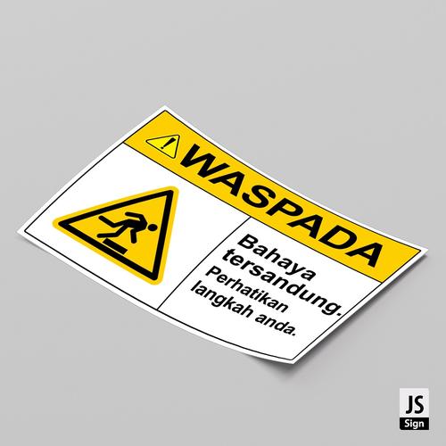 Jual STICKER K3 SAFETYSIGN - WASPADA BAHAYA TERSANDUNG - XS(20x15 ...