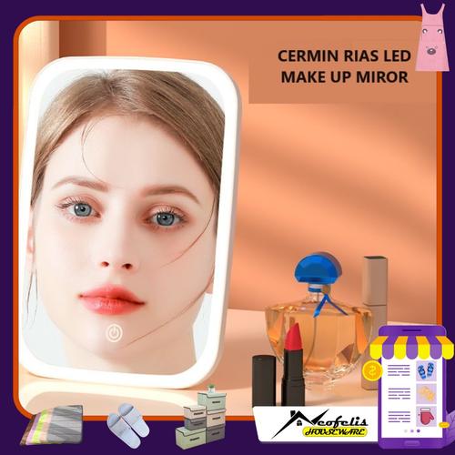 Jual Cermin Rias LED / Mirror Touch Screen Rechargeable PR0358 - Putih ...