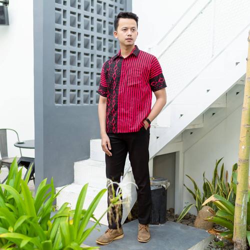 Jual Batik Couple Kemeja Dress Lancip Motif Garis - Batik Gedung Artho ...