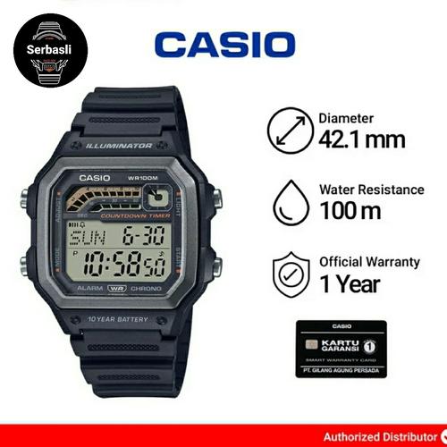 Jual JAM CASIO DIGITAL WS-1600H-1AV / WS1600H ORIGINAL BERGARANSI ...