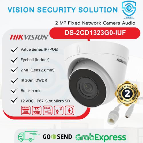 Promo Kamera CCTV IP Hikvision Indoor 2MP DS-2CD1323G0-IUF Audio - Kab ...